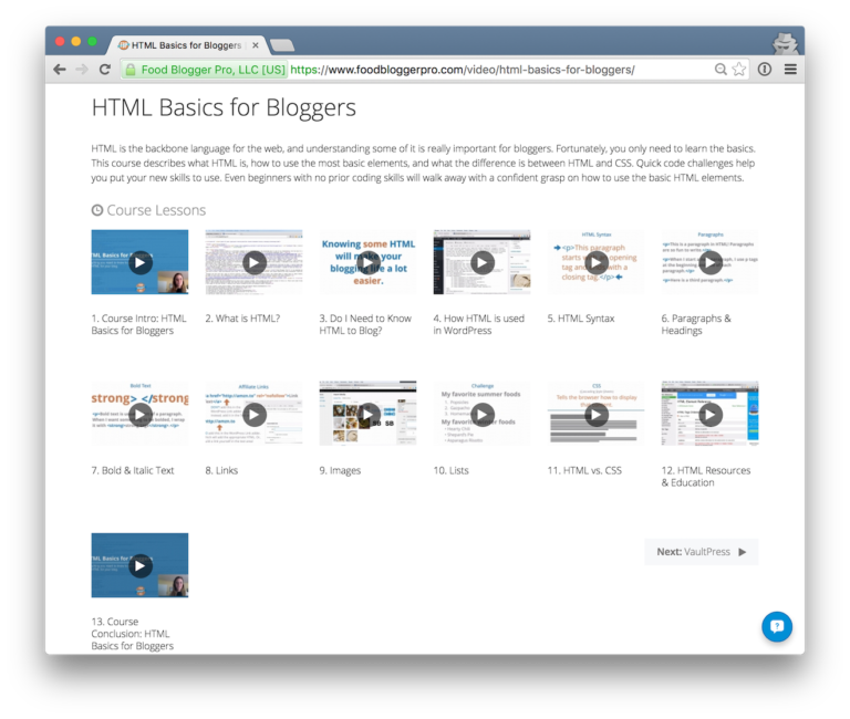 New Course: HTML Basics for Bloggers - Food Blogger Pro