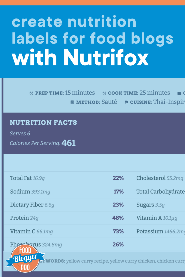Create Nutrition Labels for Food Blogs with Nutrifox - Food Blogger Pro